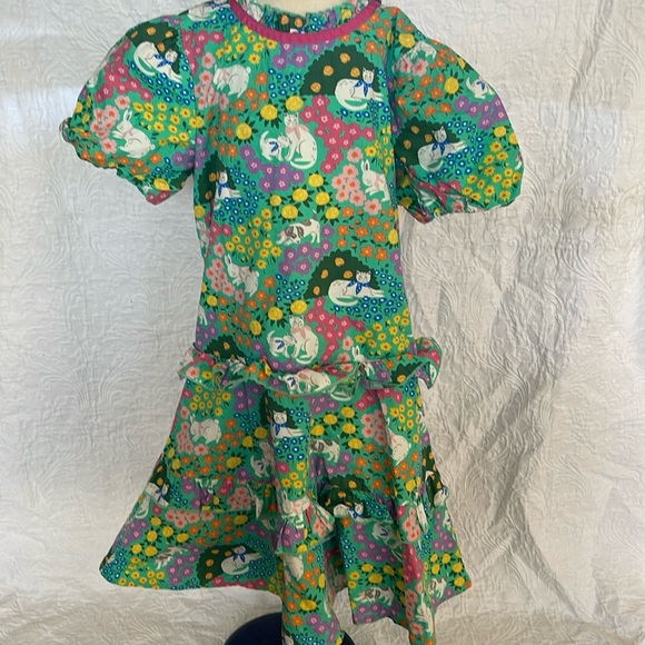 Mini Boden | Dresses | Mini Boden Cat Bunny Dog Print Ruffled Tiered ...